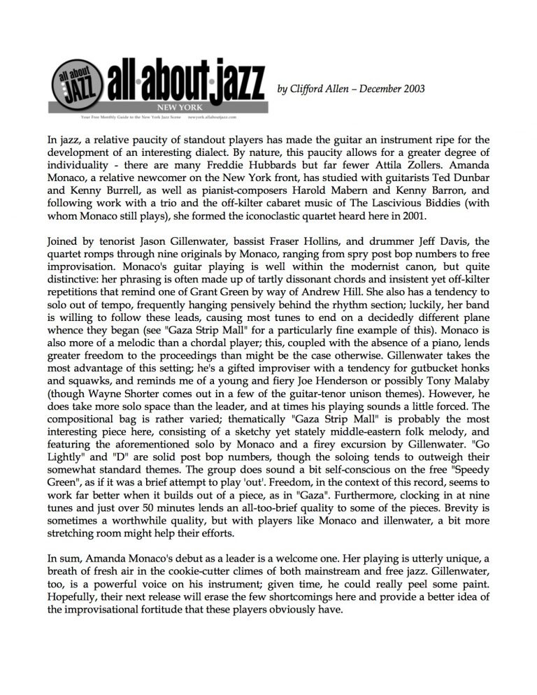 Press Kit - Amanda Monaco